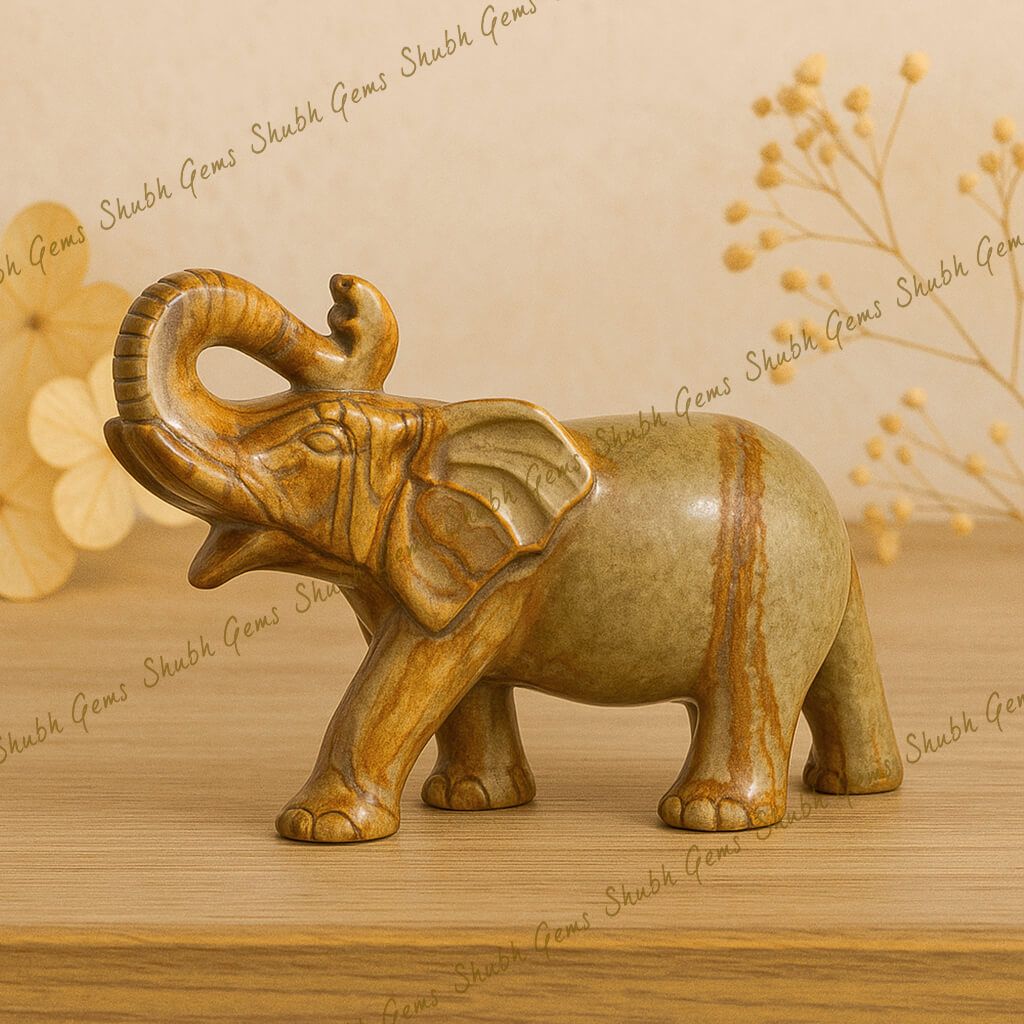 Buy Natural Jasper Elephant in India | Shubh Gems