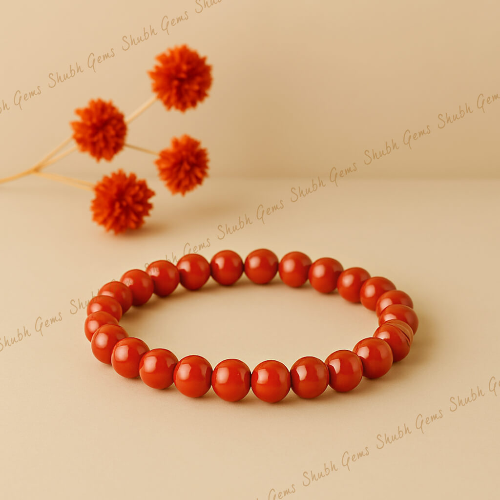 Buy Natural Red Coral (Moonga) bracelet online in India | Shubh Gems